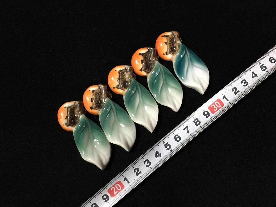 E1670 Japanese Pottery Chopsticks Rest HASHIOKI Set 5pc Vintage ...