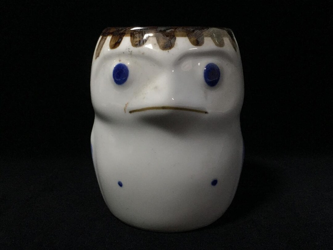 C0861 Japanese Pottery Water Demon KAPPA Style Pot OKIMONO Vintage ...