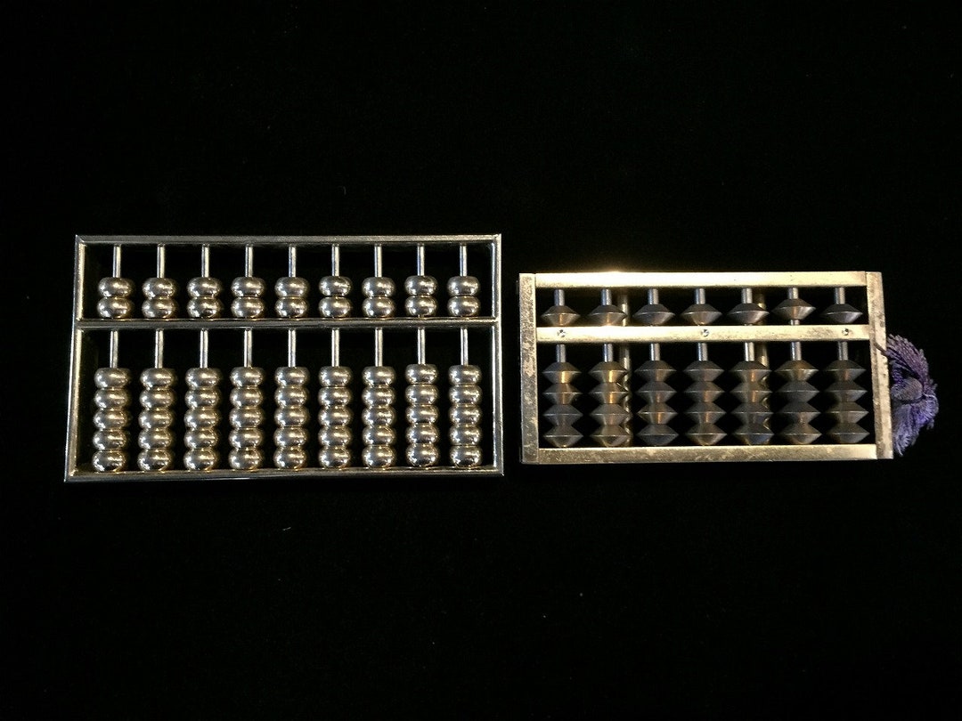 T0915 Japanese Miniature Abacus Set Vintage 2pc SOROBAN Calculation ...