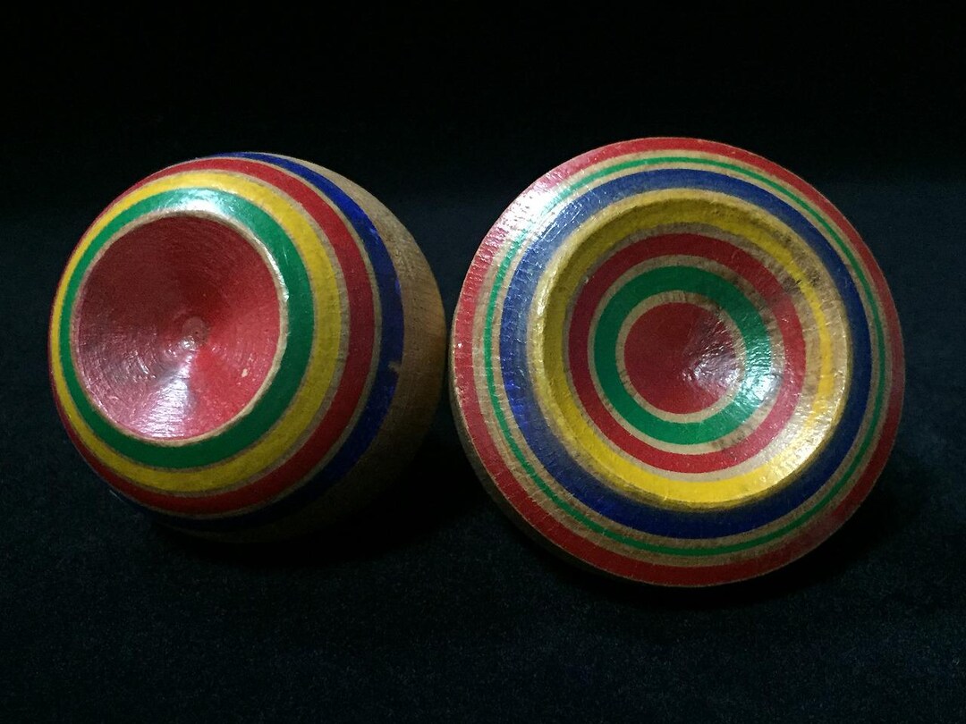 S1716 / Wooden / Traditional Toy Top KOMA 2pc / Japanese Vintage - Etsy