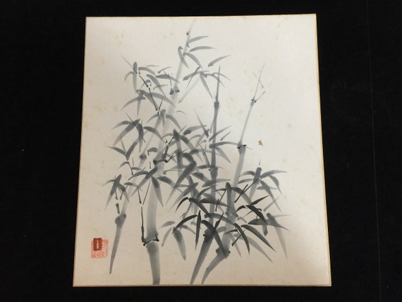 S1302 Japanese Paper Art Board SHIKISHI Vintage Hand … - Gem