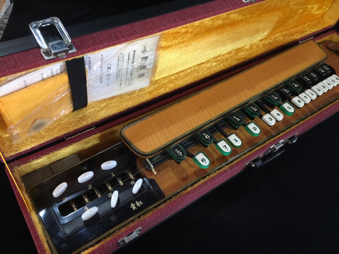 E1484 TAISHO Era Japanese Harp TAISHOGOTO Vintage Case Musical ...