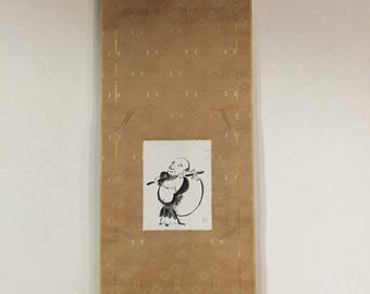 B0572 Japanese Vintage Hanging Scroll KAKEJIKU SHIKISHI Paper Art Board ...