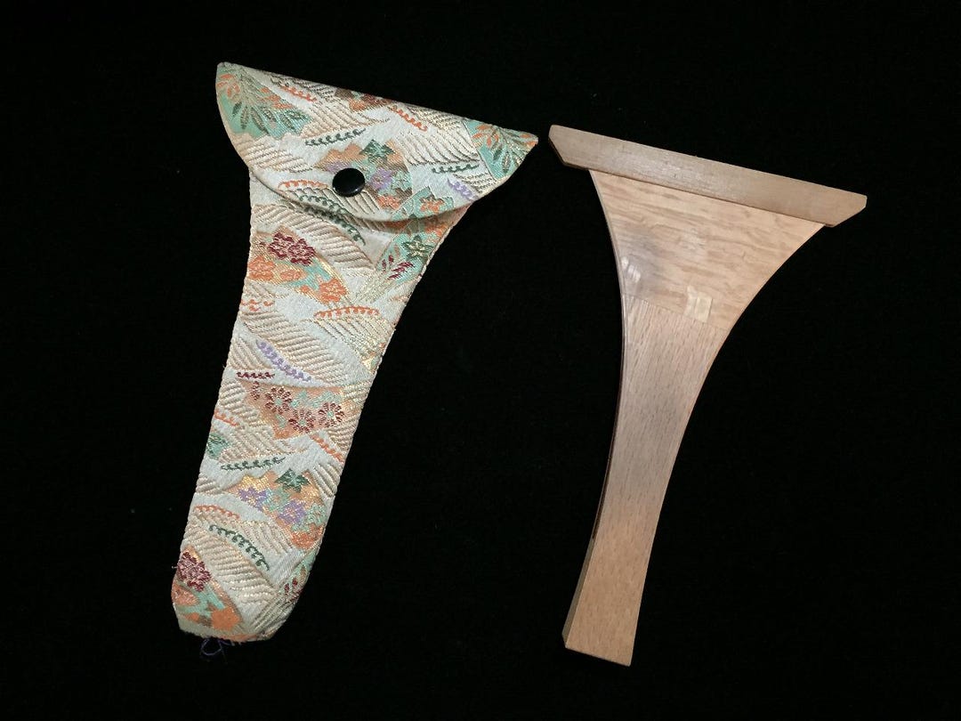 I0363 Japanese Wooden Guitar SHAMISEN Pick BACHI Vintage Storage Case ...