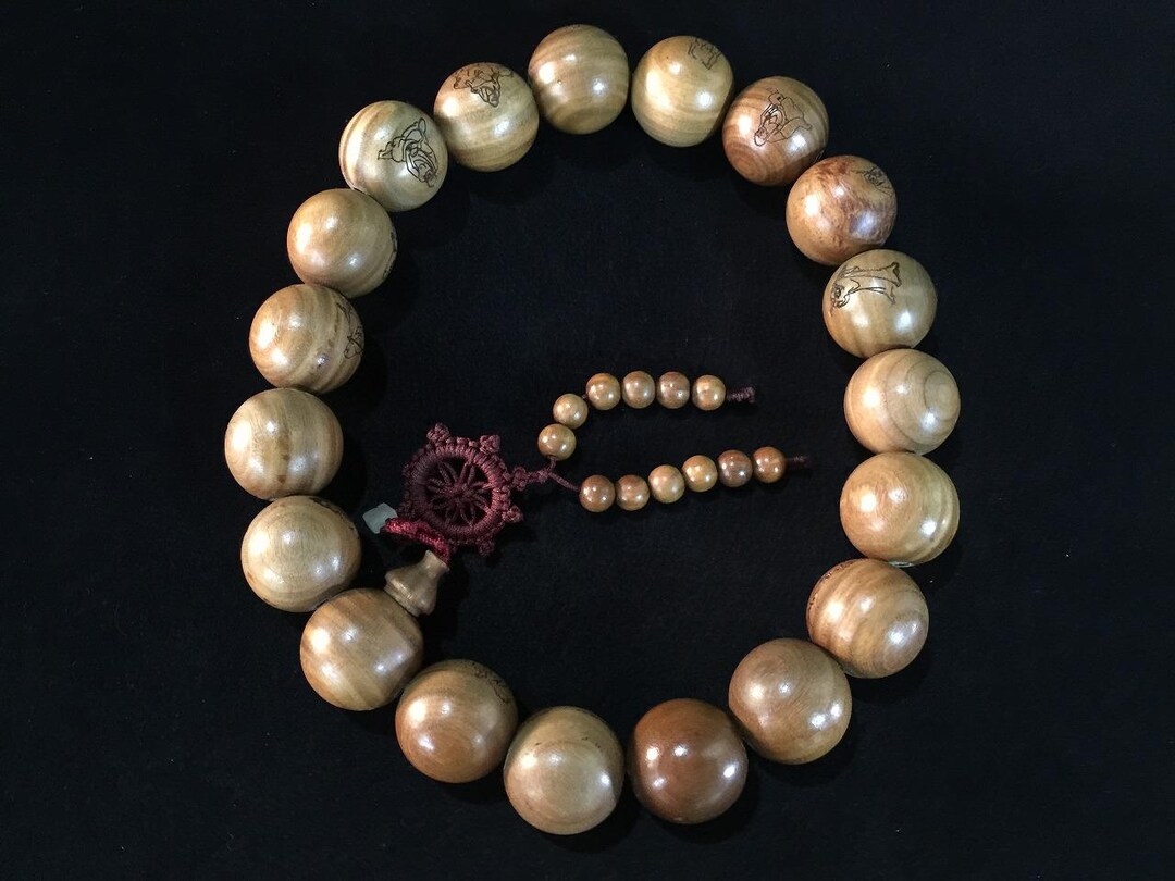 D0735 Japanese Buddhist Prayer Beads JUZU Vintage Temple Shinto Seven ...