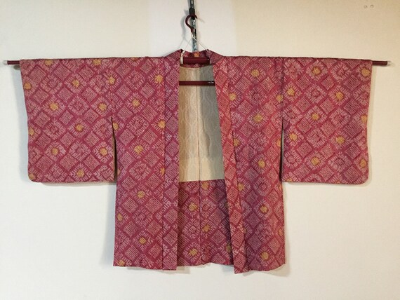 V1360 Japanese Vintage Kimono / HAORI Jacket / SHIBORI - Gem