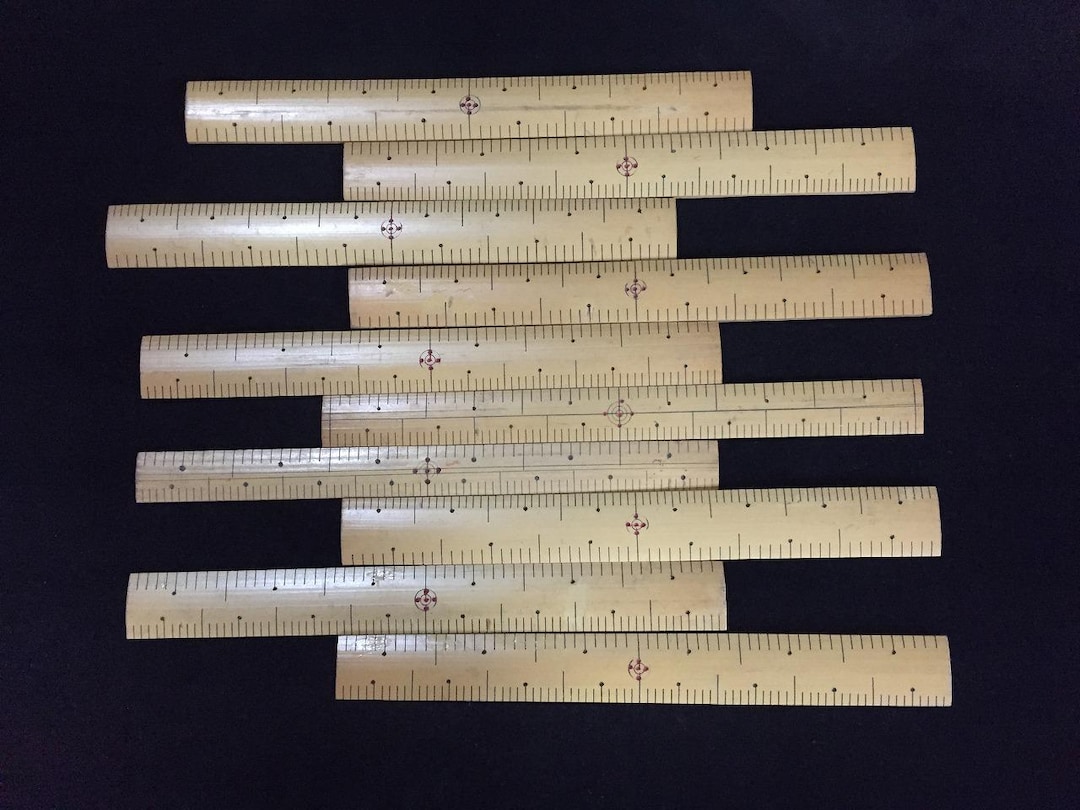 C1243 Japanese Bamboo Ruler MONOSASHI JOGI Set Vintage 10pc Simple ...