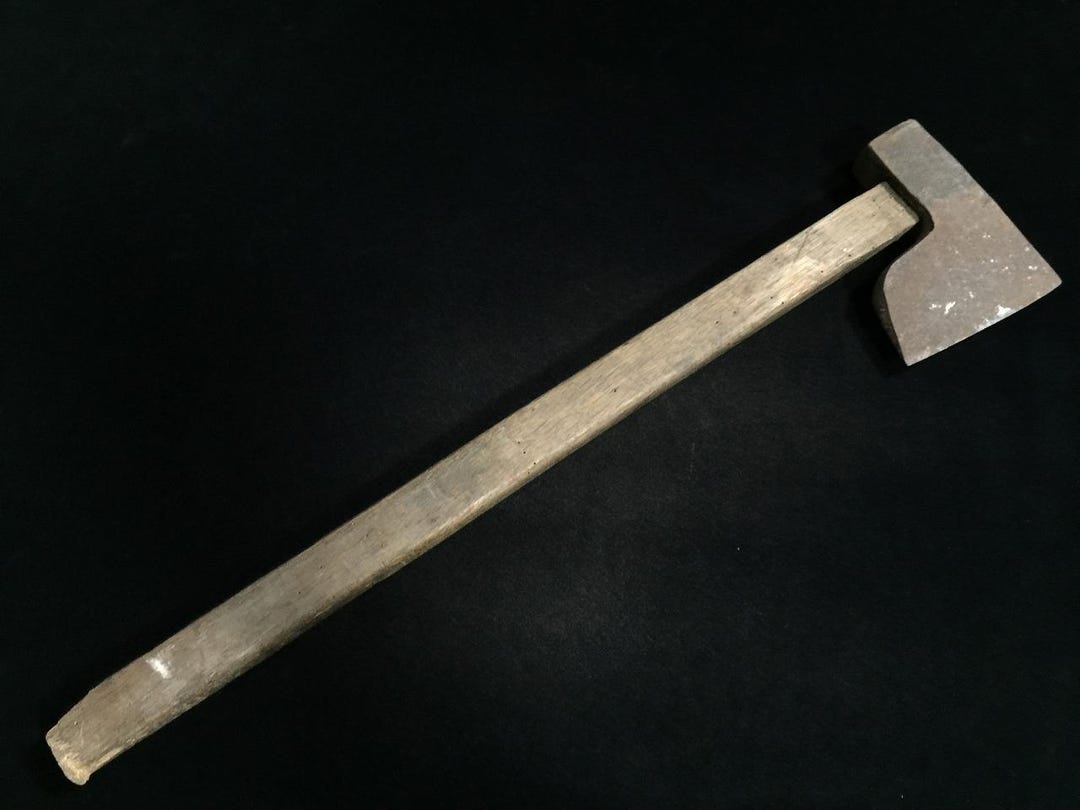 N0063 Japanese Axe ONO Vintage Wood Working Tool Blade Wooden Handle ...
