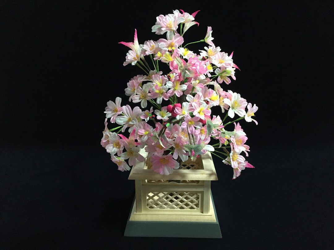 L0022 Japanese HINA Doll Decoration Flower Vintage SAKURA TACHIBANA ...