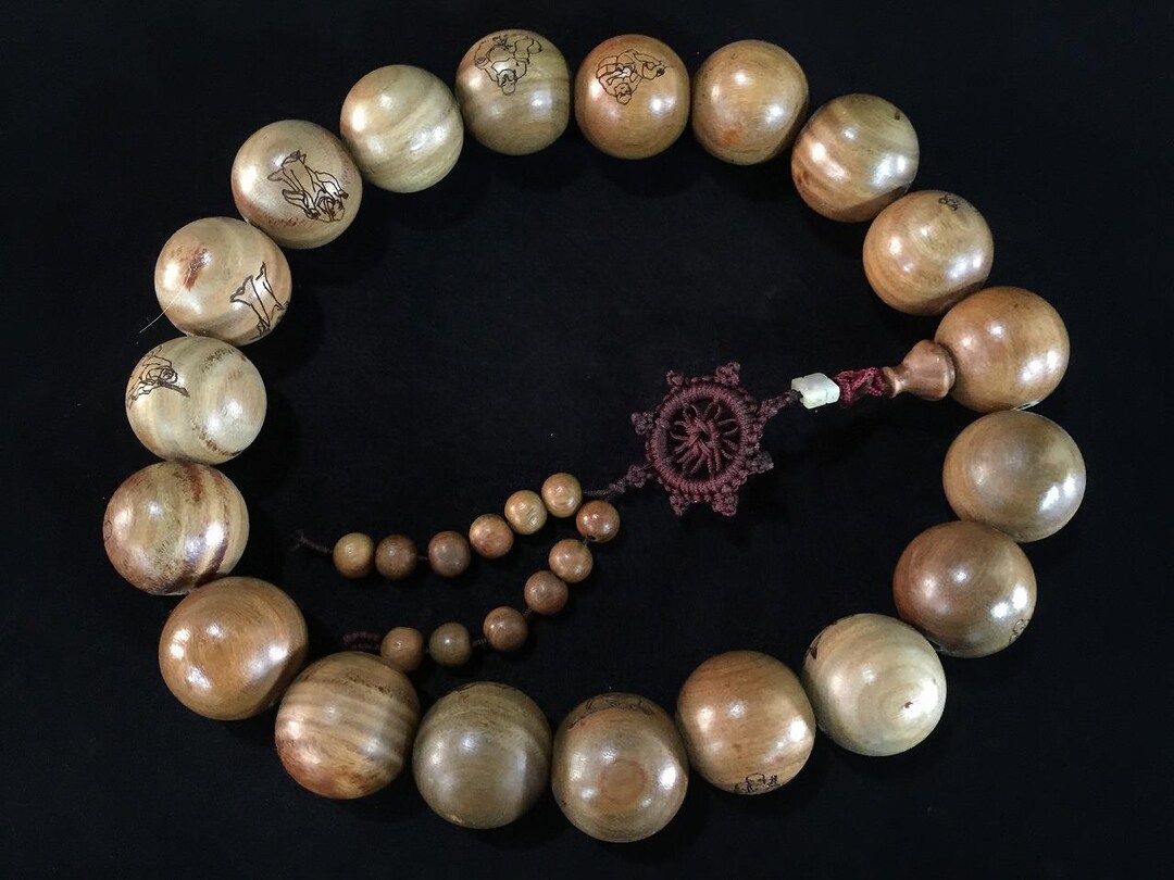 D0706 Japanese Buddhist Prayer Beads JUZU Vintage Temple Shinto Seven ...