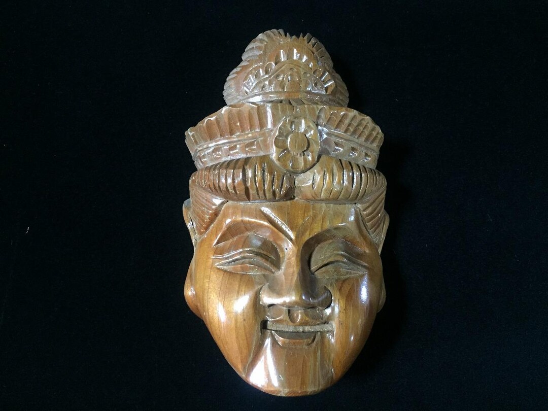 Y1430 / Wooden / Mask Style OKIMONO / Japanese Vintage - Etsy