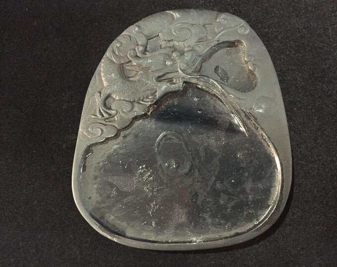 G0877 Japanese Ink Stone SUZURI Vintage Calligraphy Tool SHODO Black ...