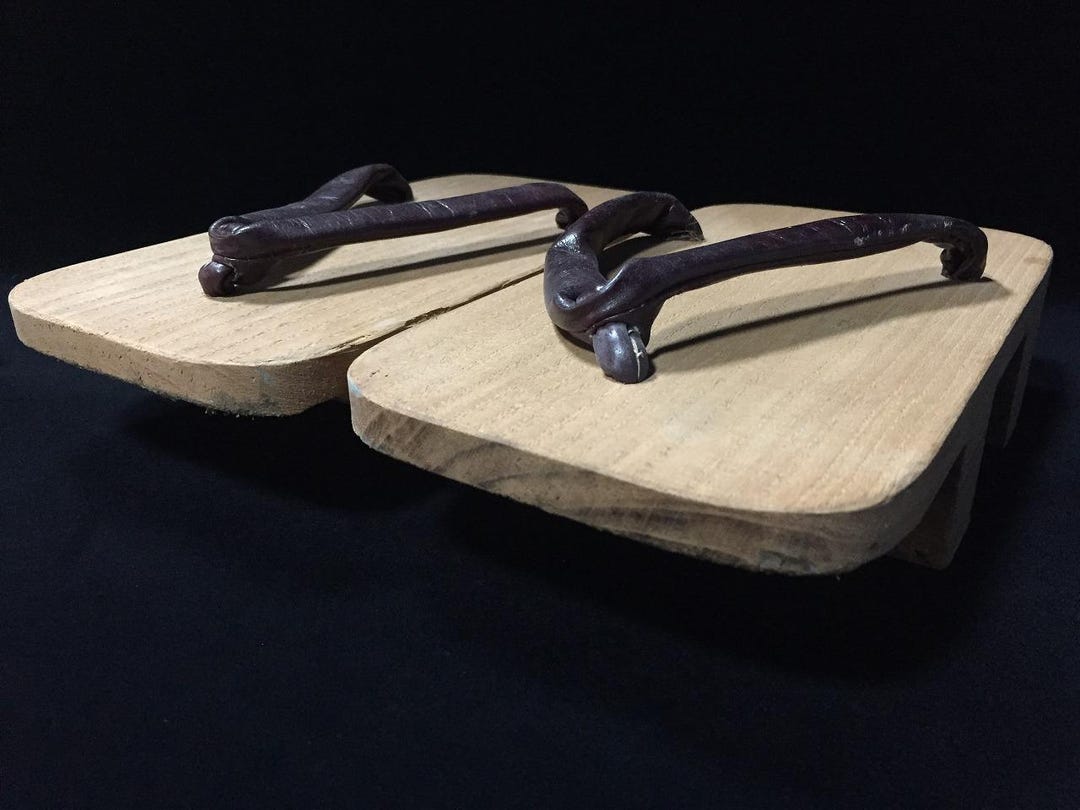 E0284 Japanese Wooden Clogs Sandals GETA Vintage KIMONO Fashion Unique ...