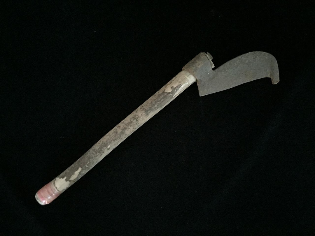 H0725 Japanese Axe ONO Vintage Wood Working Tool Blade Wooden Handle ...