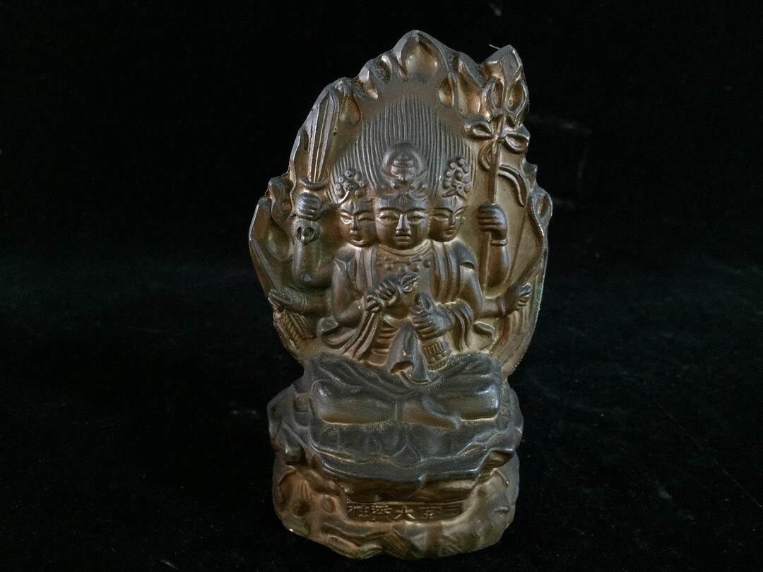 S0815 Japanese Buddhist God Statue Doll Vintage Altar OKIMONO Interior ...