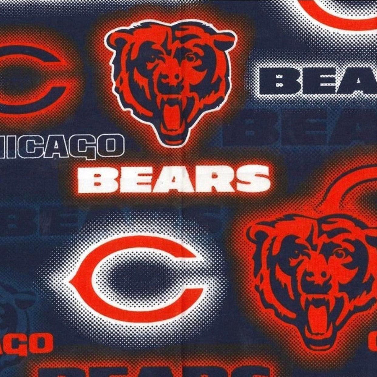 Chicago Bears Dot Cotton Fabric - Etsy