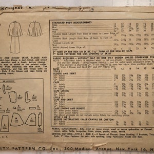 Vintage Skirt Blouse and Cape Pattern Simplicity 2753 Junior Misses' - Etsy