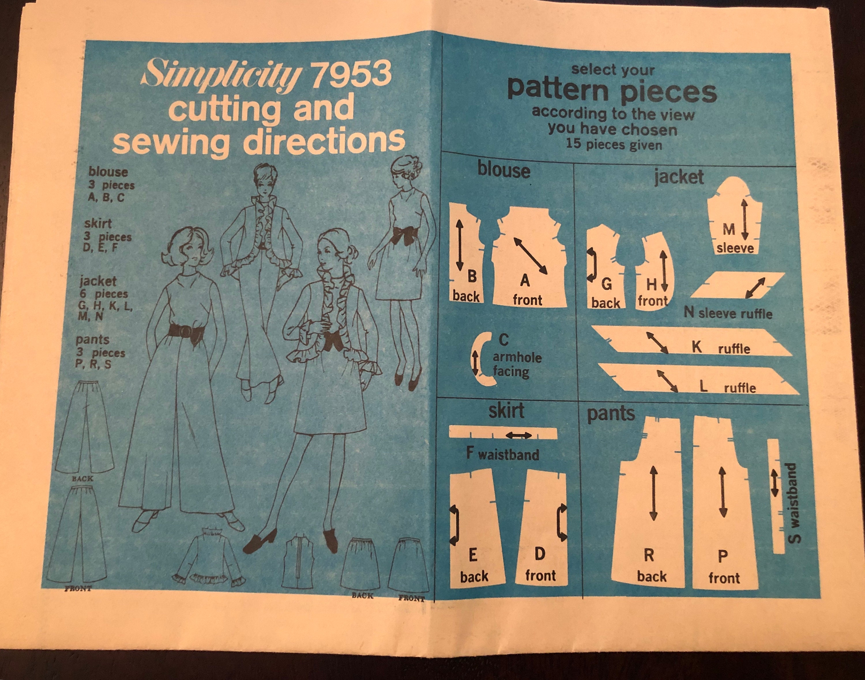 Bell Bottoms Pattern Vintage 1968 Simplicity Pattern 7953 - Etsy