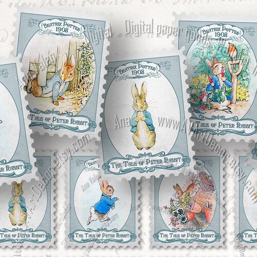 Peter Rabbit Printable Collage Sheet Junk Journal Digital Kit | Etsy