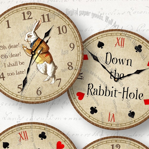 Alice in Wonderland Clock Printable Party Decor Diy Paper | Etsy UK