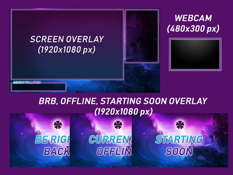 Purple Twitch Overlay Package - Etsy