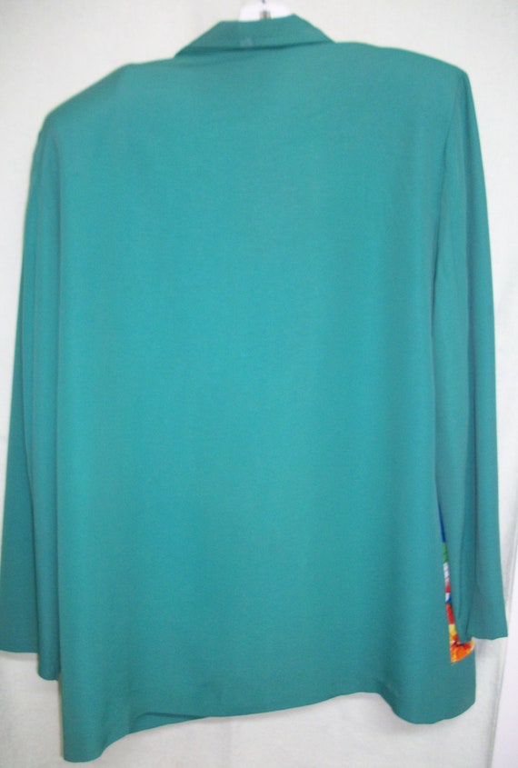 80's Cmarce Collection Green Floral Appliqued Bedazzl… - Gem