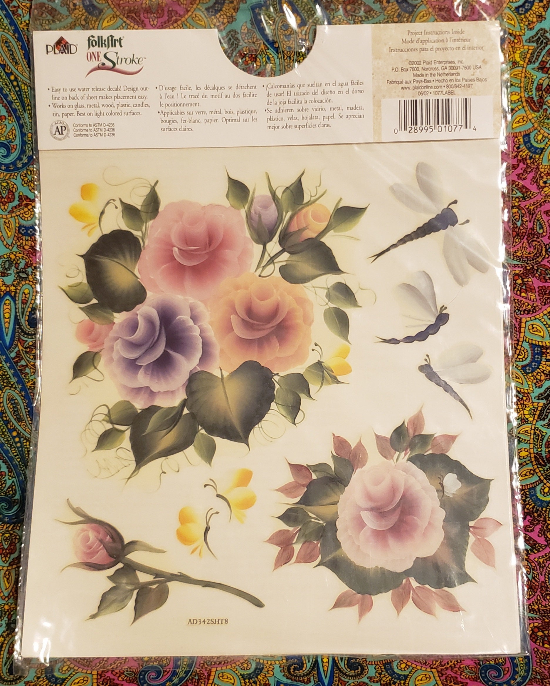 NOS Plaid Folk Art One Stroke Decals Hand Painted Look Sealed U Pick ...