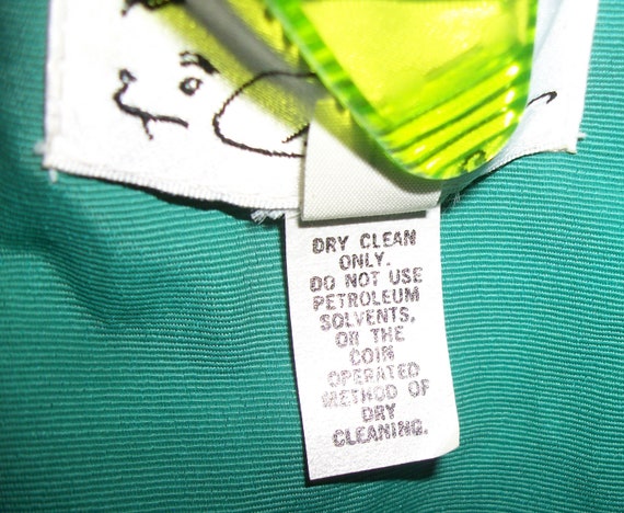 80's Cmarce Collection Green Floral Appliqued Bedazzl… - Gem