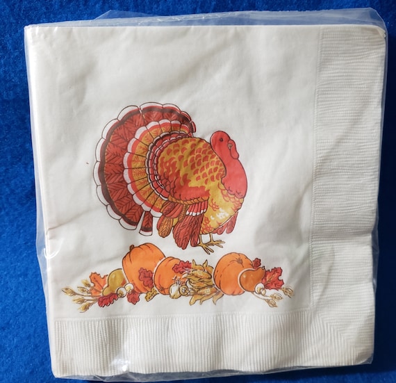 Vintage NOS Hallmark Turkey Paper Napkins Crafts DIY Decoupage - Etsy