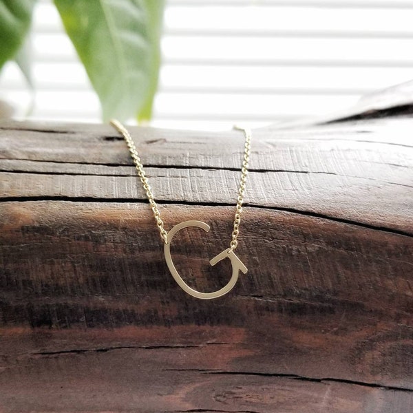Initial G Necklace - Etsy