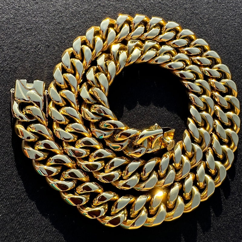 Rose Gold Cuban Link 14mm - Etsy