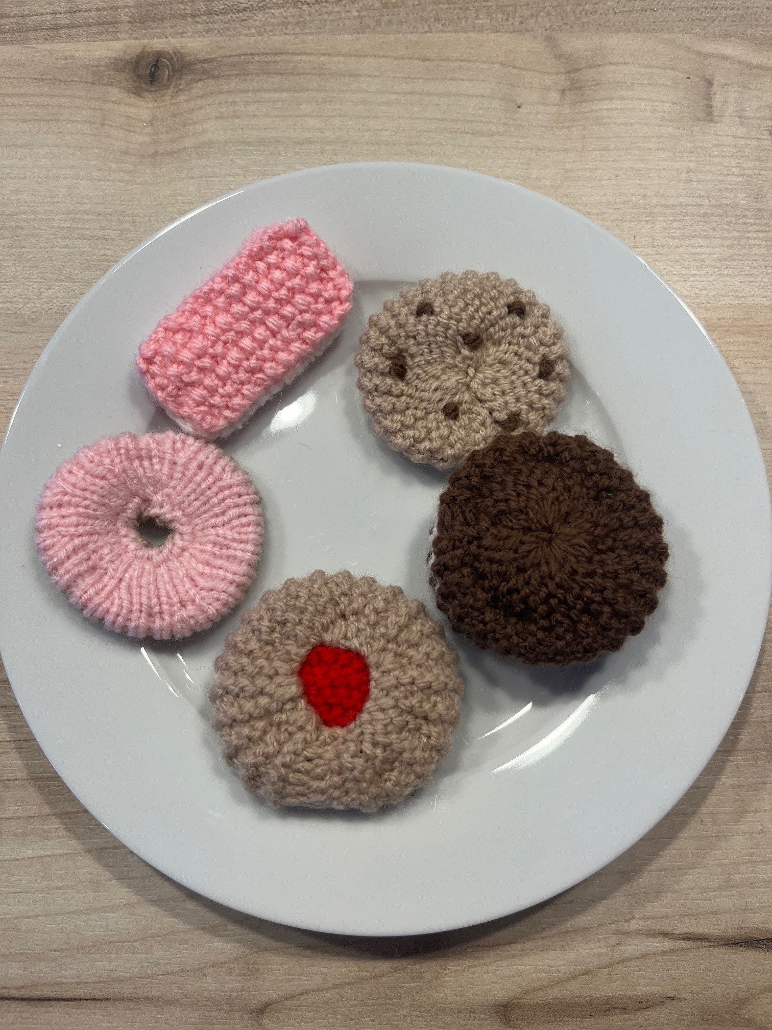 Knitting Pattern for Selection of Biscuits and Cookies. Knitted Food ...