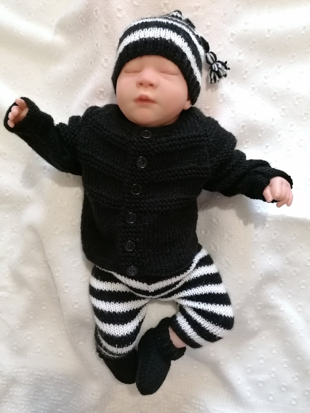 Goth, Emo, Punk, Photo Prop Hand Knitted 20 Reborn or New Born Baby ...