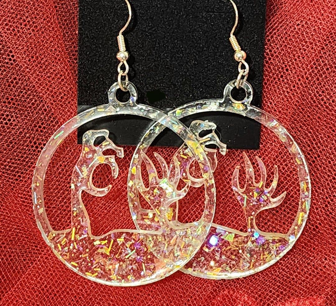 Holographic Glitter Sparkle Zombie Ghoul Hands Undead Hoops Earrings ...