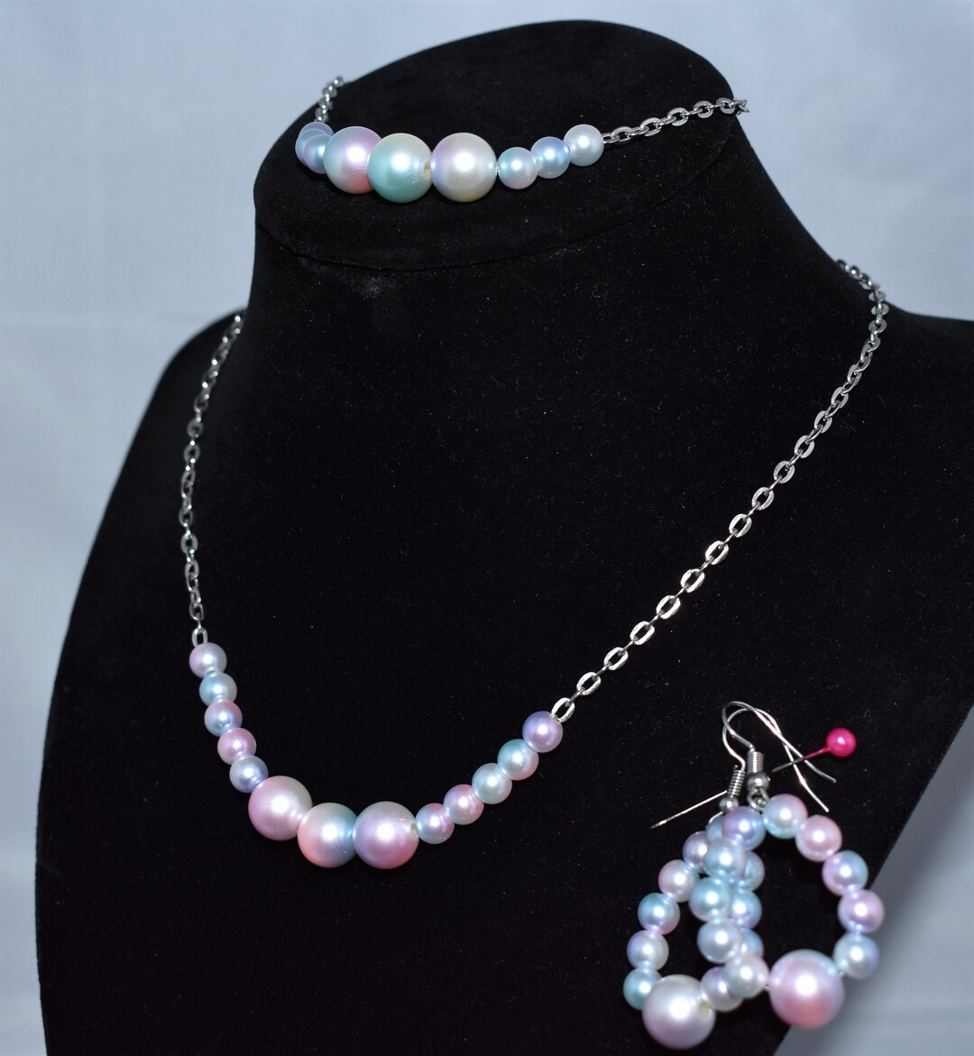 Pink and Purple Two-toned Pearl Set - Etsy