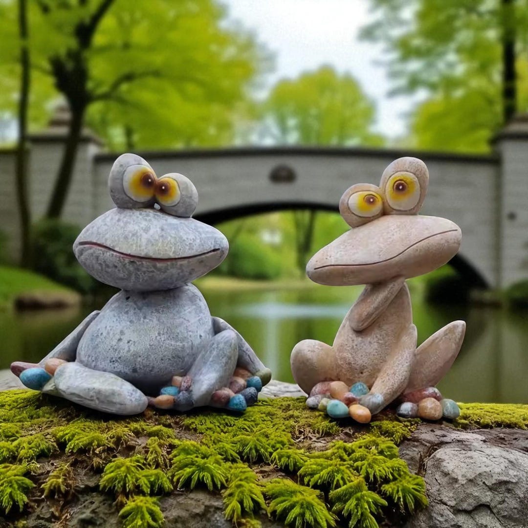 Funny Frog Statue, Fun Animal Indoor Outdoor Garden Figure, Fogs ...