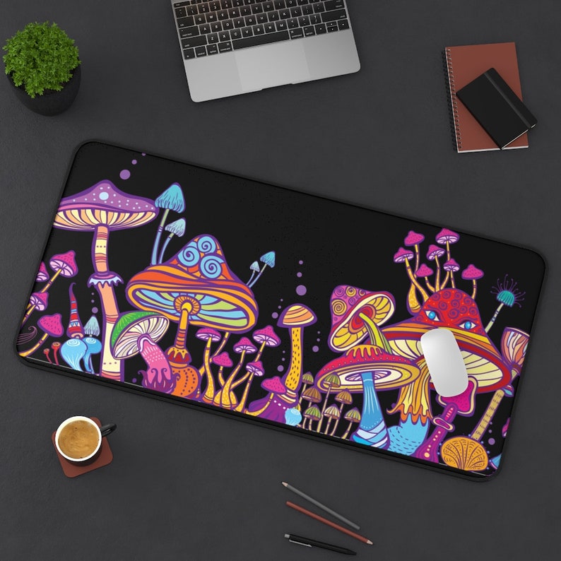 Psychedelic Mushrooms Desk Mat Large Mouse Pad Full Desk XXL - Etsy