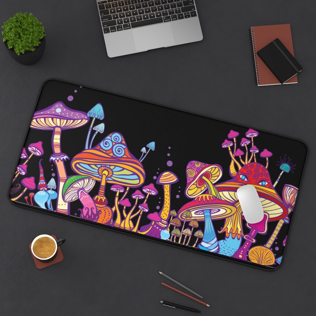 Psychedelic Mushrooms Desk Mat Large Mouse Pad Full Desk XXL - Etsy