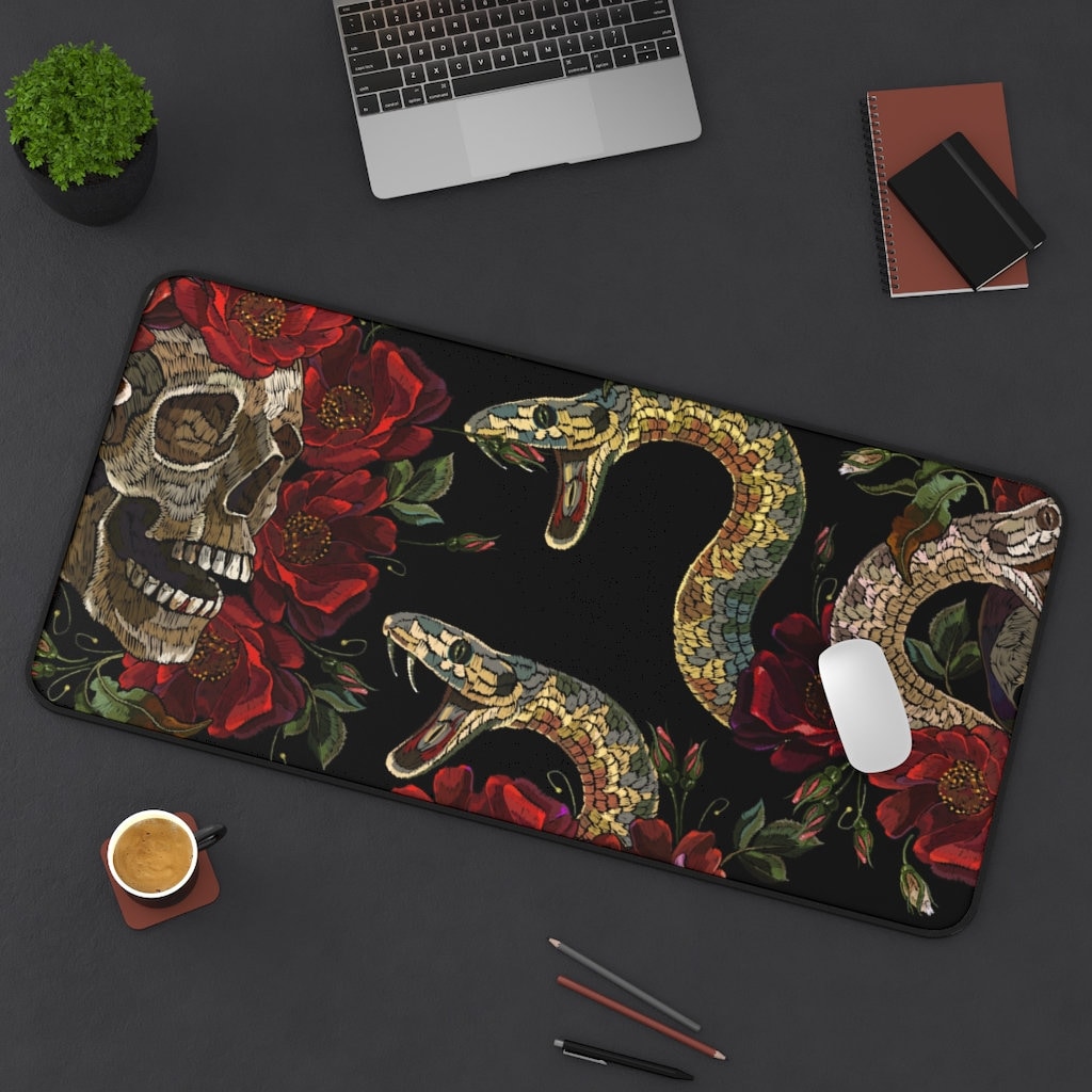 Skull Snakes Desk Mat Large Mouse Pad Full Desk XXL Extended | Etsy