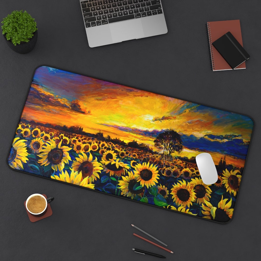 Sunflowers Sunset Desk Mat, Large Mouse Pad, Full Desk XXL Extended ...