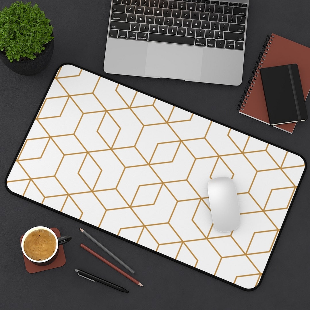 Geometric Desk Mat, Abstract Cubes Desk Mat, Aesthetic Big Mousepad ...