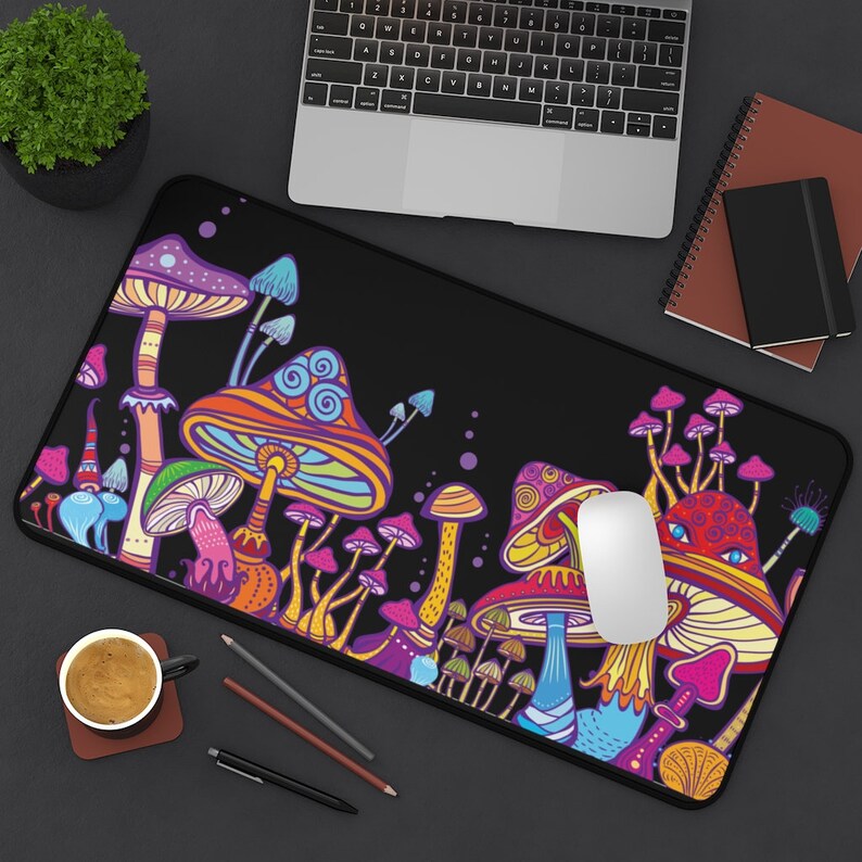 Psychedelic Mushrooms Desk Mat Large Mouse Pad Full Desk XXL - Etsy