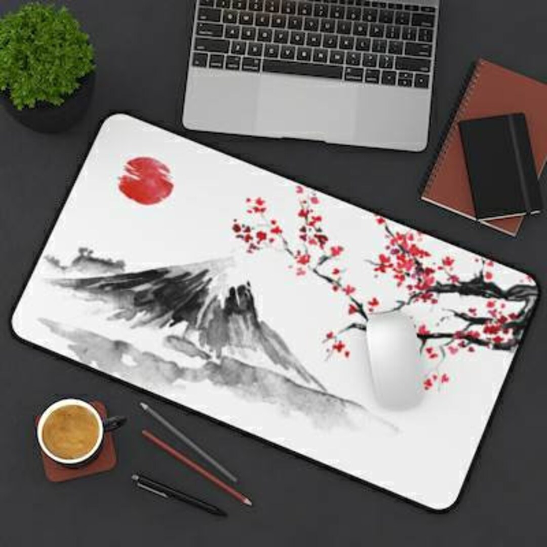 Japanese Desk Mat, Fuji Mountain Desk Mat, Home Office Accessories ...
