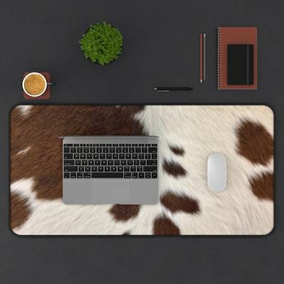 Cowhide Desk Mat Western Cow Hide Print Full Desk XXL - Etsy