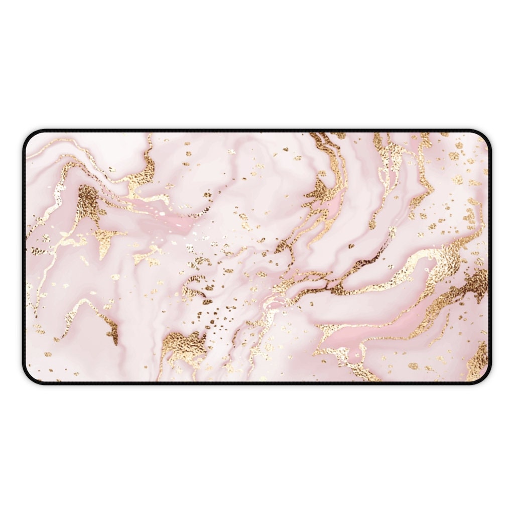 Cute Pink Gold Marble Desk Mat Large Mouse Pad Full Desk XXL - Etsy