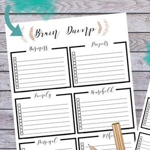Brain Dump, Printable to Do List to Clear Your Mind, Daily to Do List ...