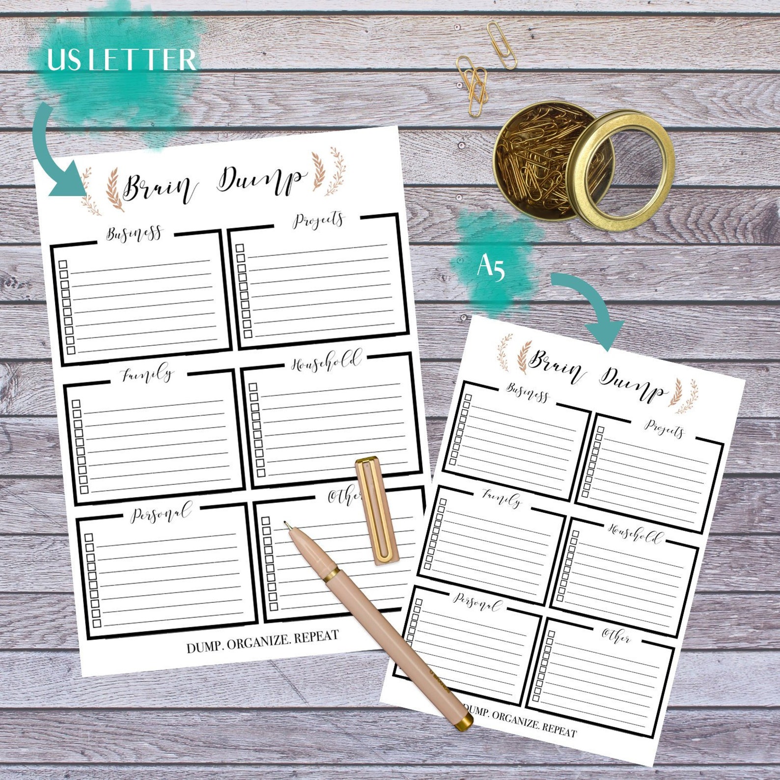 Brain Dump, Printable to Do List to Clear Your Mind, Daily to Do List ...