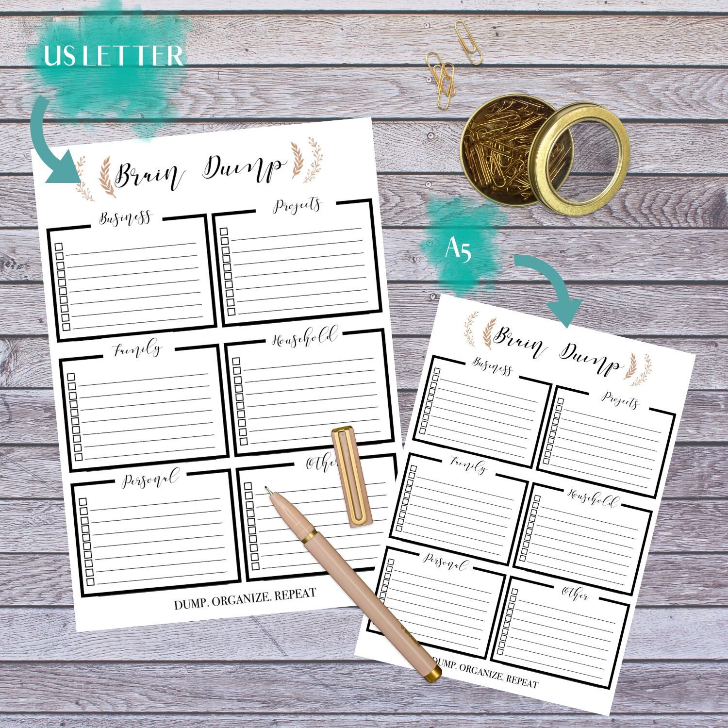 Brain Dump, Printable to Do List to Clear Your Mind, Daily to Do List ...