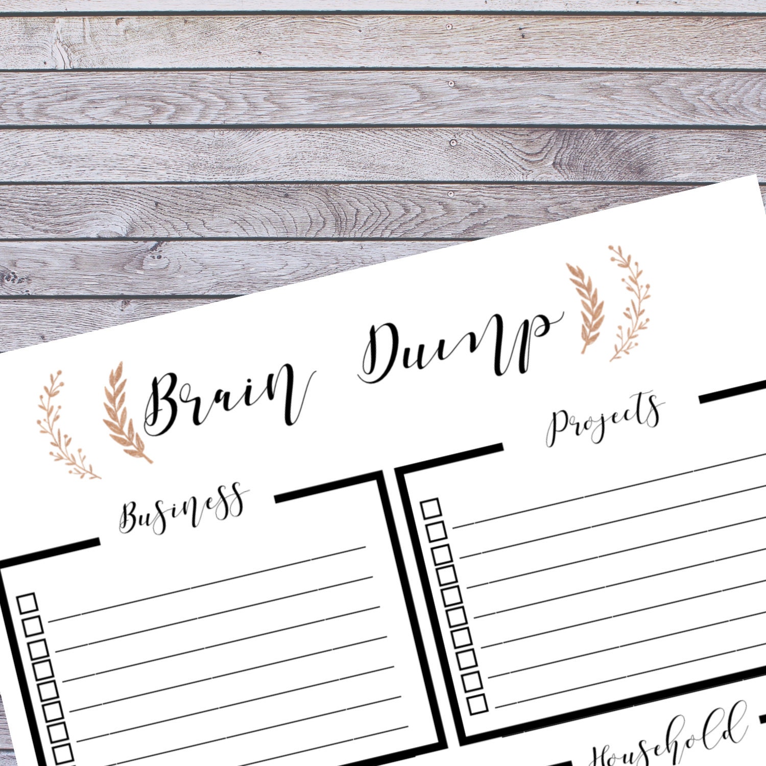 Brain Dump, Printable to Do List to Clear Your Mind, Daily to Do List ...