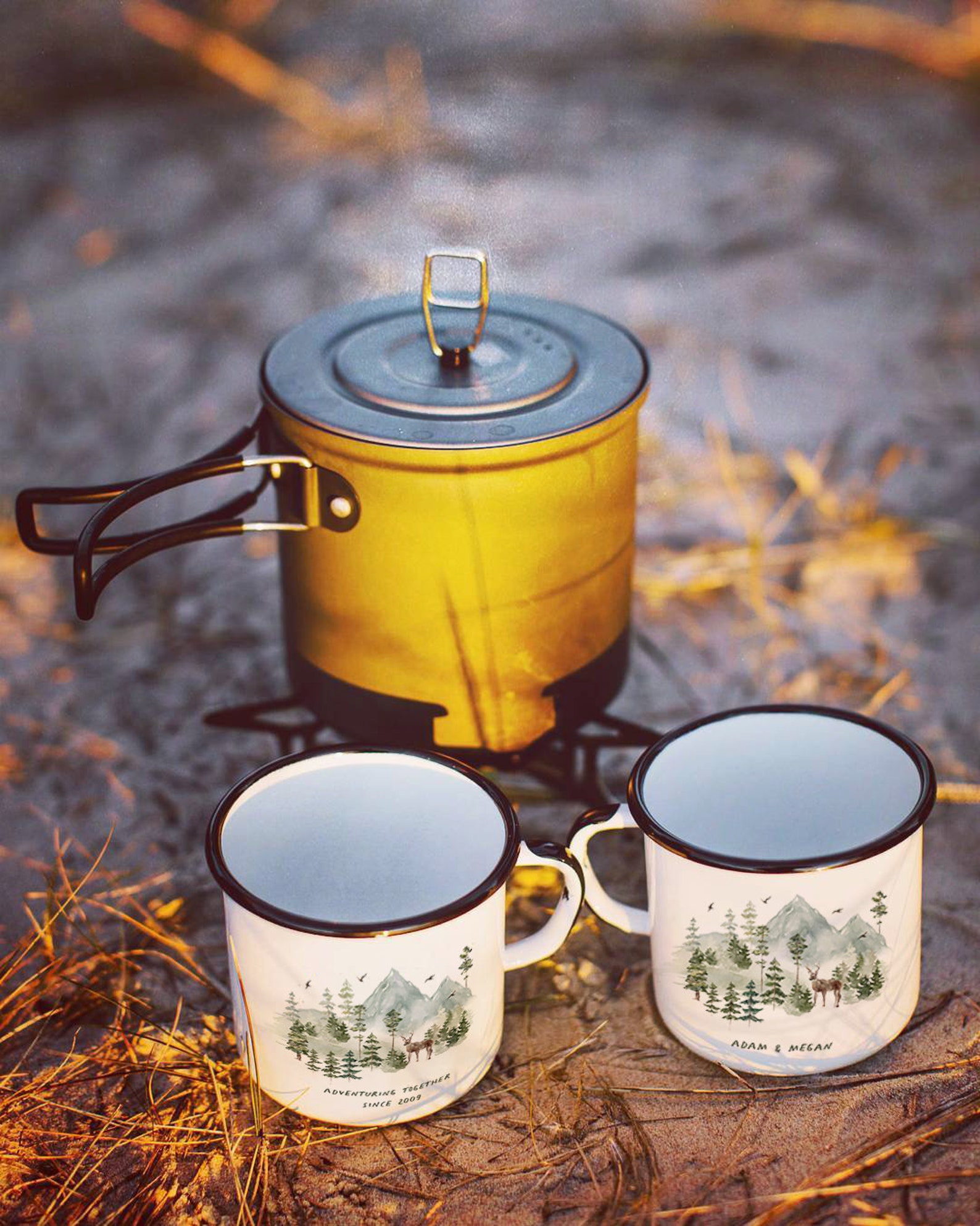 Set of 2 Custom Enamel Mugs 100% Handmade in Europe | Etsy